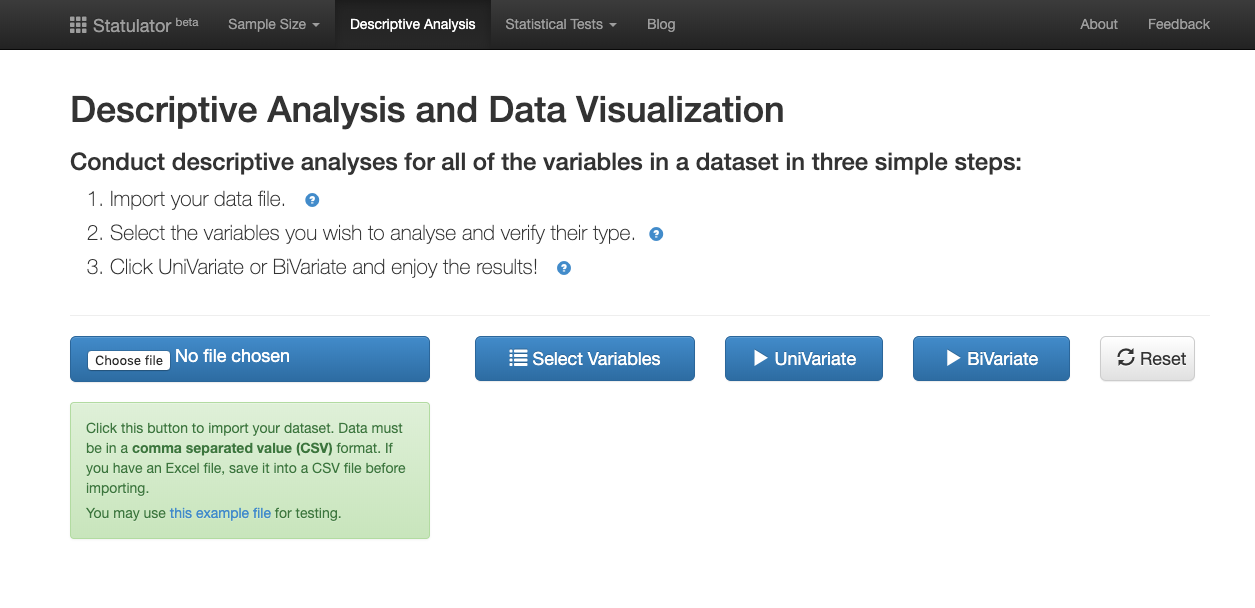 Descriptive Analysis: Take it easy! – Statulator